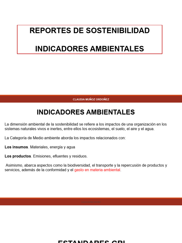Indicadores Ambientales - Presentación | PDF | Entorno natural | Ciencias de la Tierra