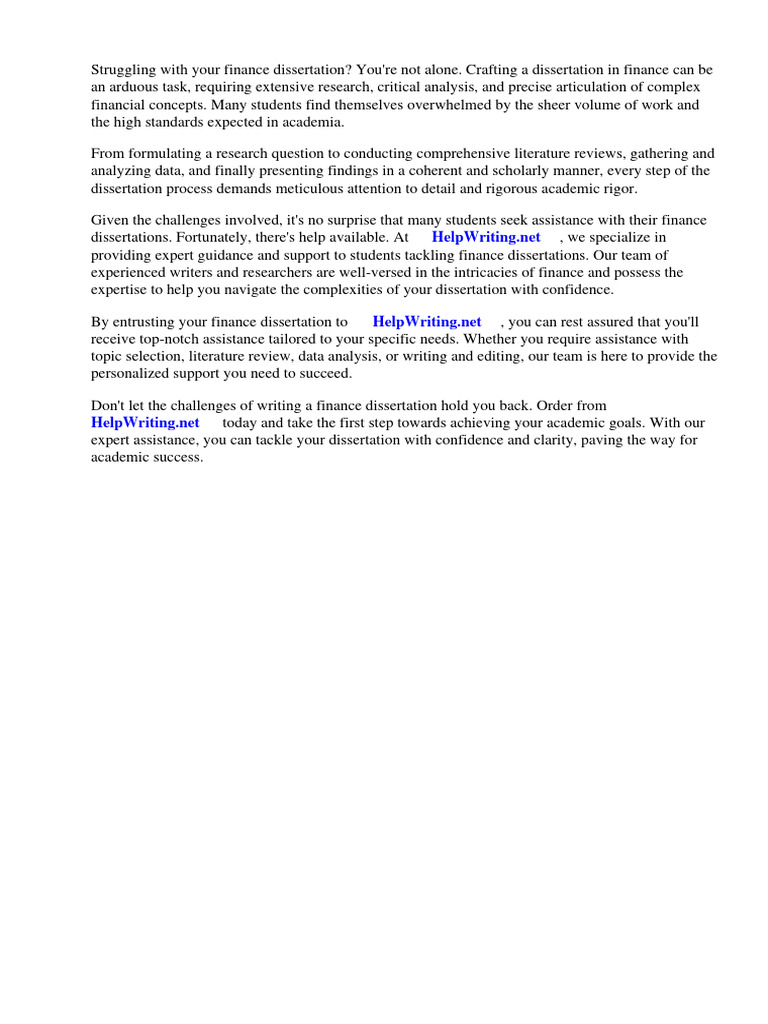 Finance Dissertation Sample PDF | PDF | Dividend | Stocks