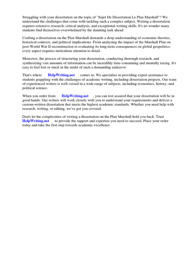 Sujet de Dissertation Le Plan Marshall | PDF | Marshall Plan