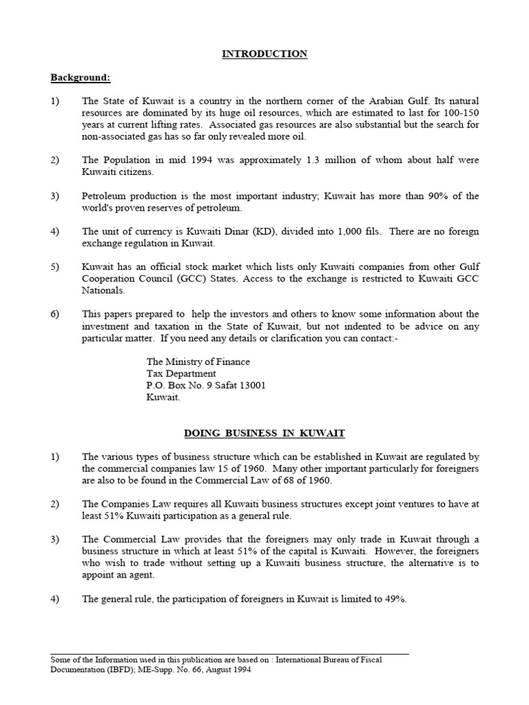 Invest Taxation | PDF | Taxes | Kuwait