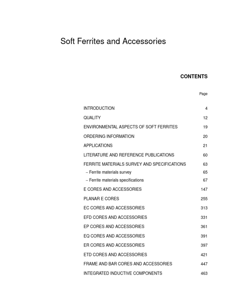 Philips Ferrites Databook | PDF | Inductor | Inductance