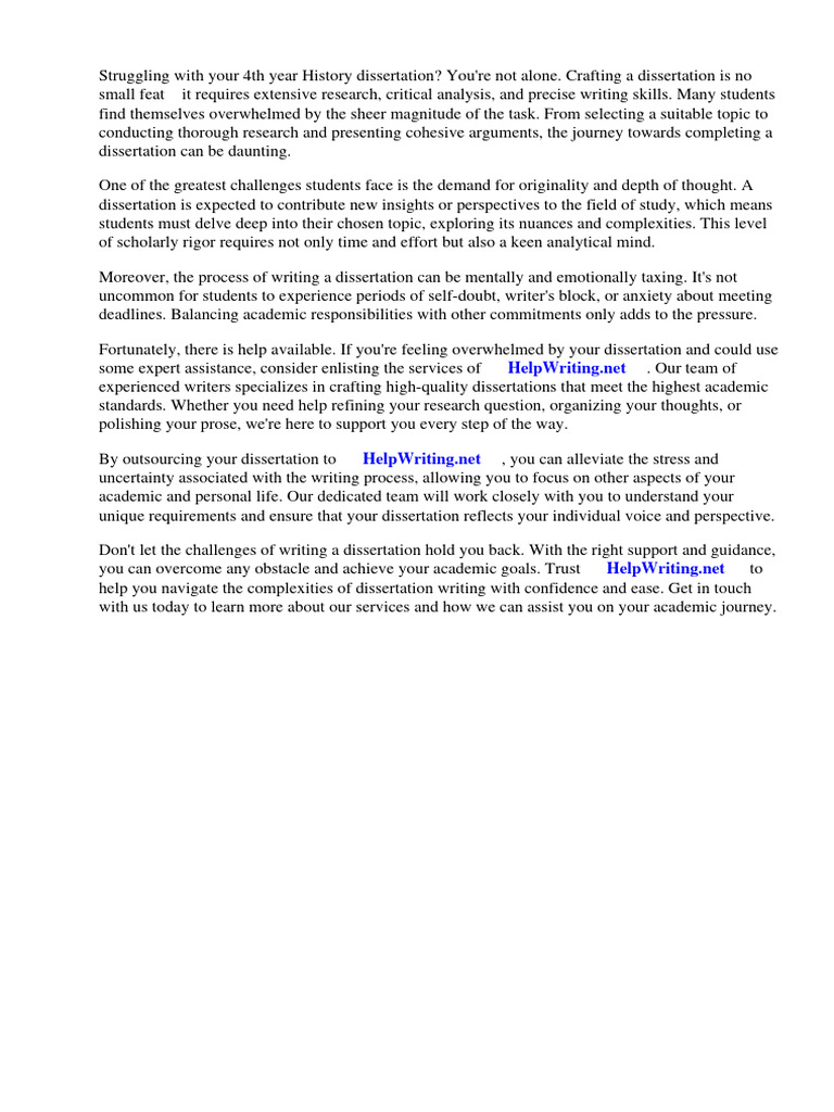 Dissertation Histoire 4eme | PDF | Thesis | Thought