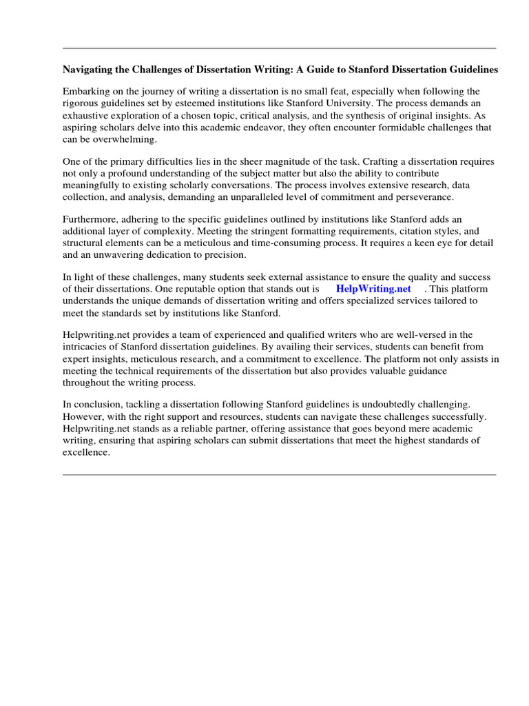 Stanford Dissertation Guidelines | PDF | Thesis | Apa Style