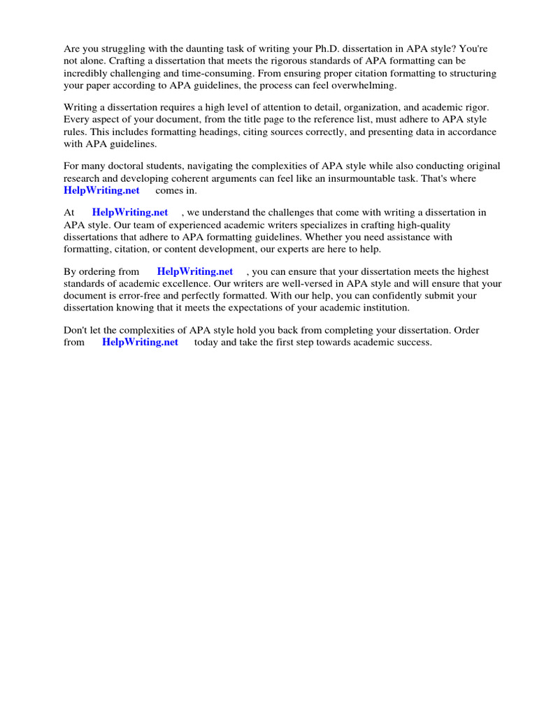 Writing Phd Dissertation Apa Style Pdf Thesis Apa Style