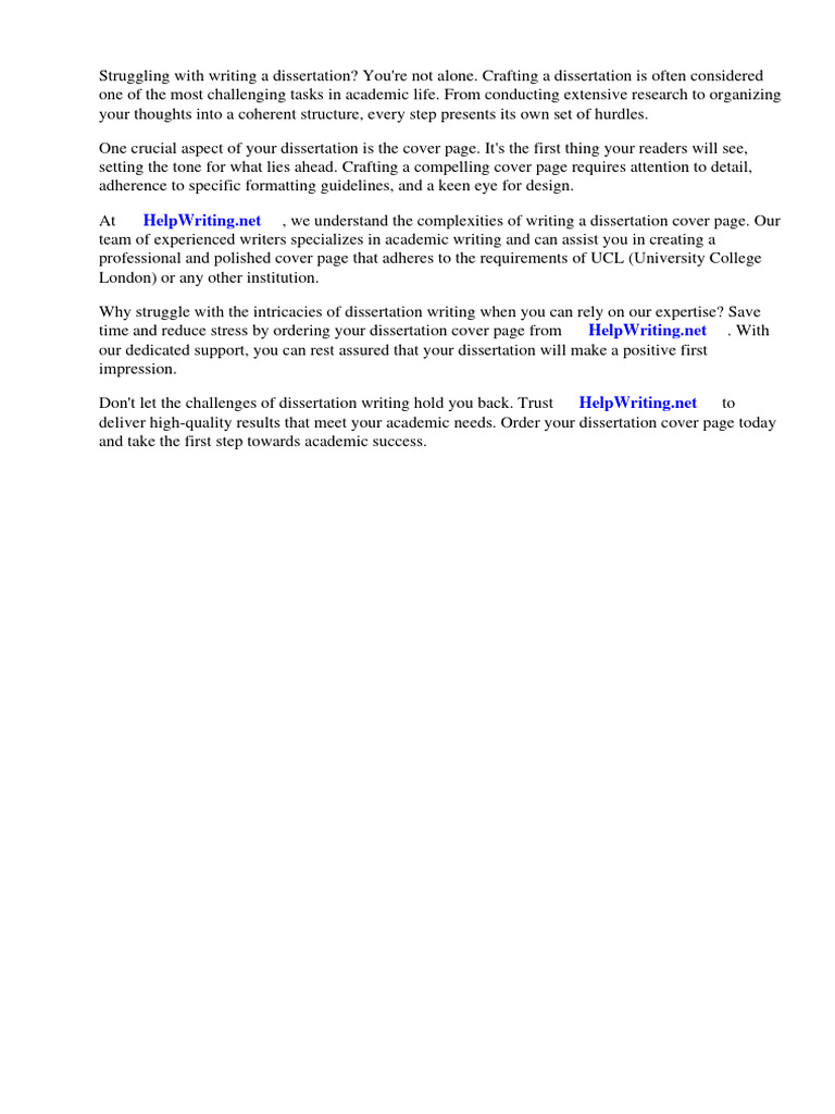 Dissertation Cover Page Ucl | PDF | Thesis