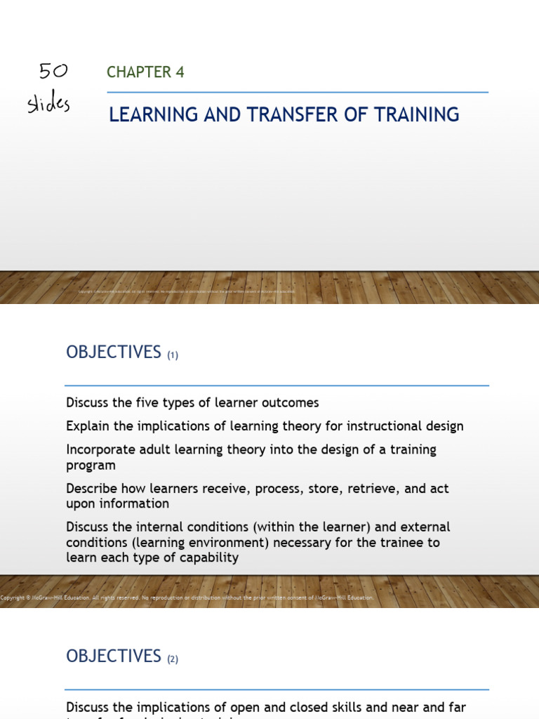 Ch4 - Learning and Transfer of Training | PDF | Learning | Learning ...
