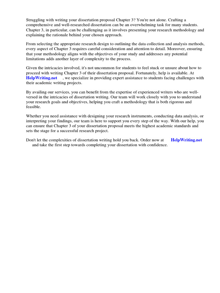 Dissertation Proposal Chapter 3 Guide | PDF | Thesis | Methodology
