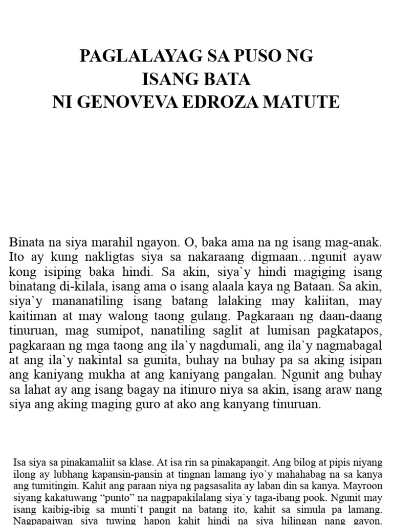 Catch-Up Friday - PAGLALAYAG SA PUSO NG ISANG BATA | PDF