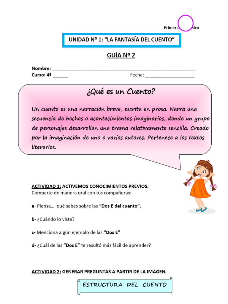 4 Guía #2 Elementos y Estructura Del Cuento | PDF | Cuentos | Narración
