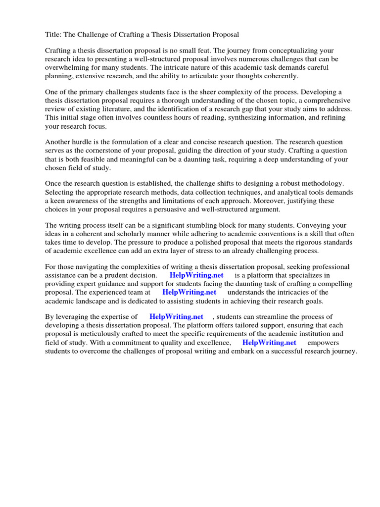 How To Write A Thesis Dissertation Proposal | PDF | Thesis | Methodology