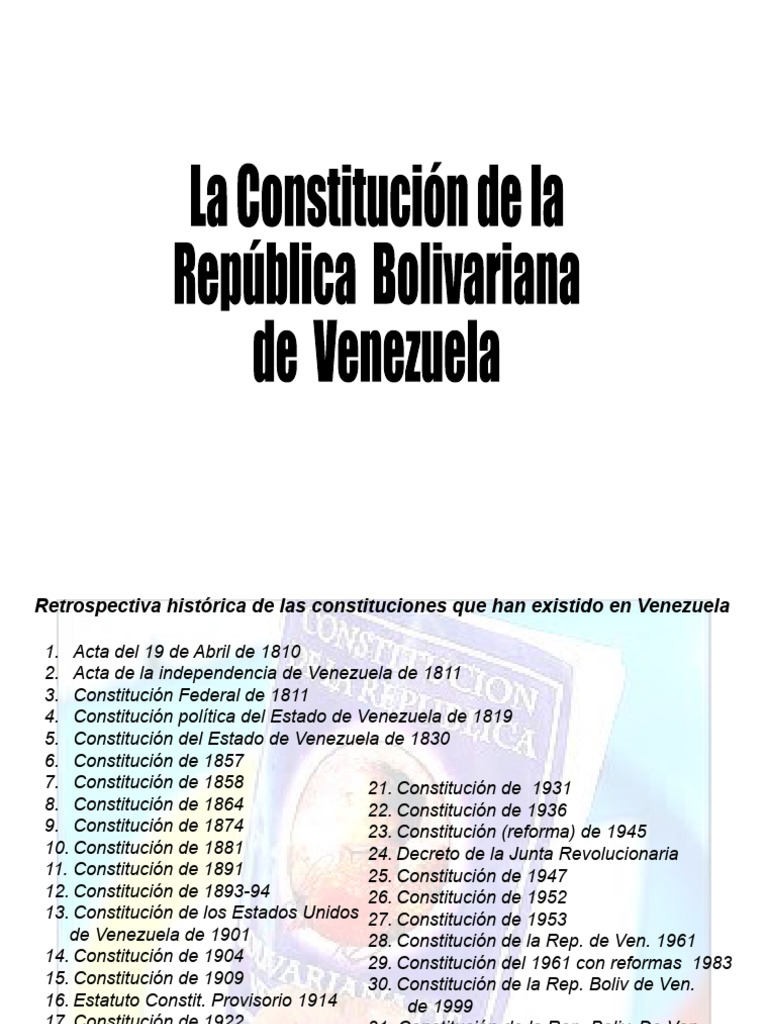 La Constitución Concepto y Comparaciones | PDF | Venezuela | Legislador