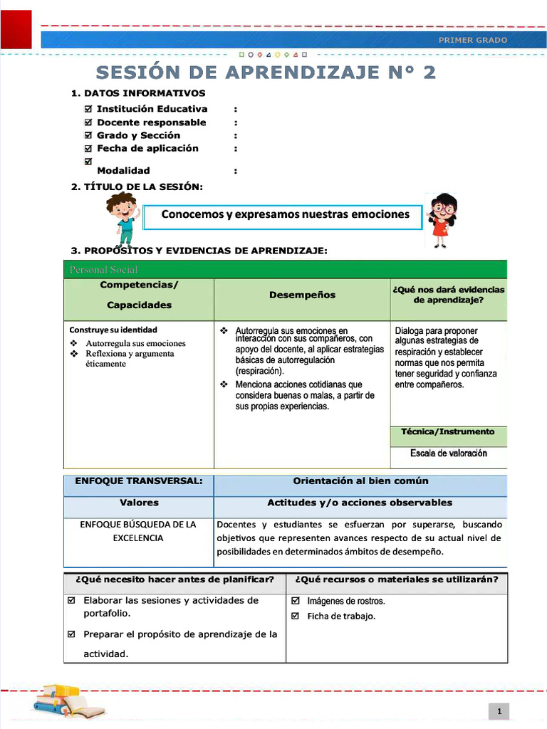 PDF Sesion 2 Personal Social Compress | PDF | Las emociones | Aprendizaje PDF Sesion 2 Personal Social Compress | PDF | Las emociones | Aprendizaje