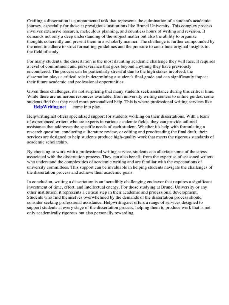 Brunel University Dissertation Examples | PDF | Thesis | Employment