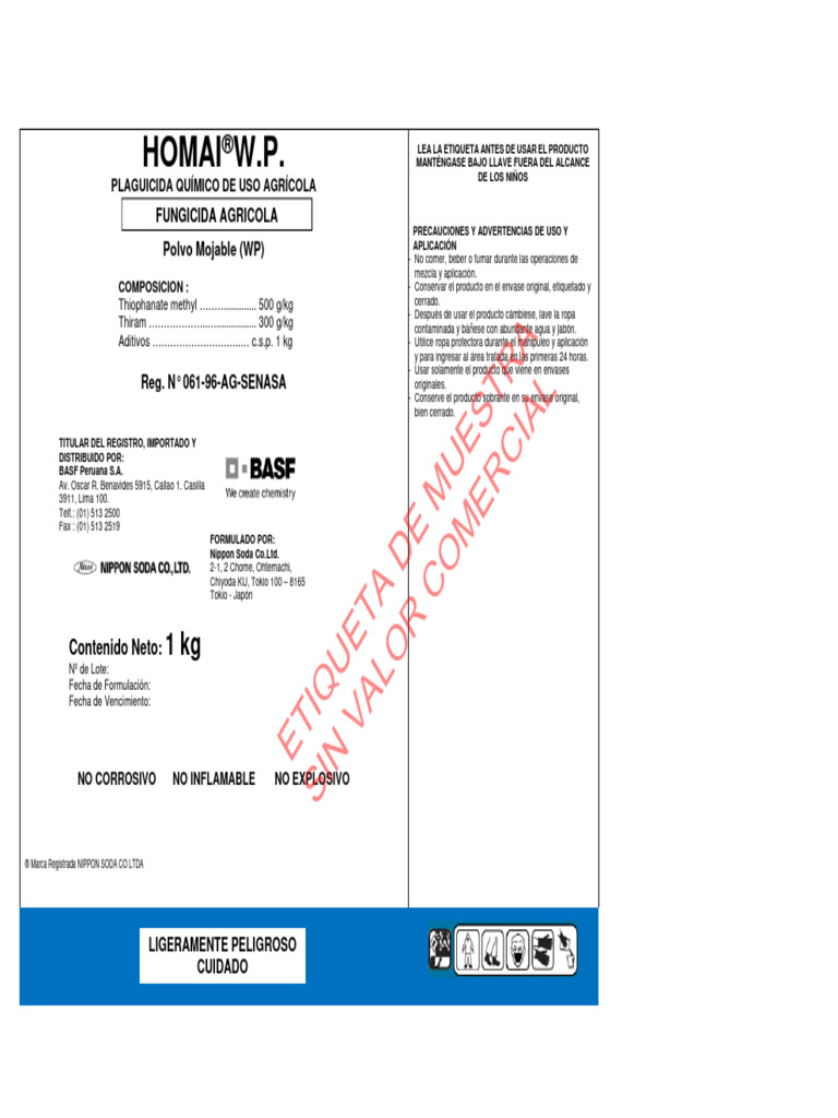 PE - Etiqueta - Homai® WP | PDF | Agua