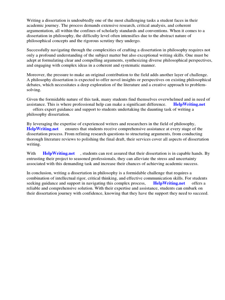 Philosophy Dissertation Help | PDF | Expert | Thesis