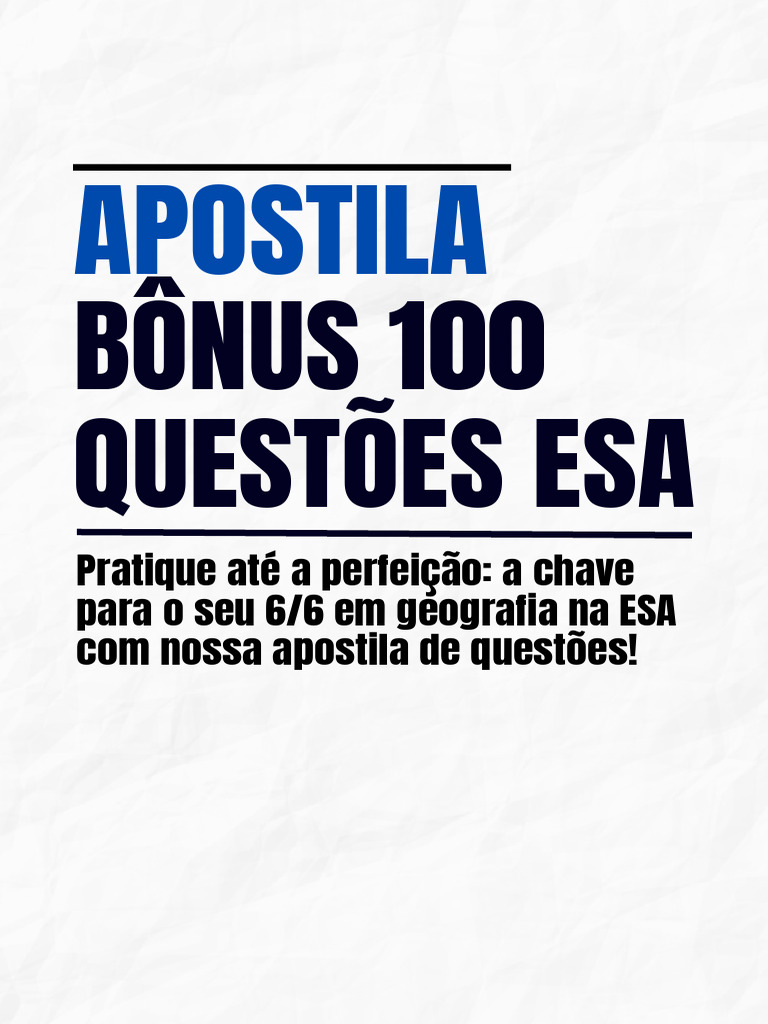 APOSTILA 100 Questões ESA | PDF | Brasil | Bacia hidrográfica