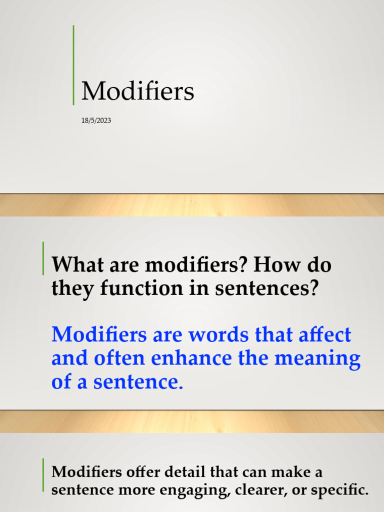 G.7 - Modifiers | PDF