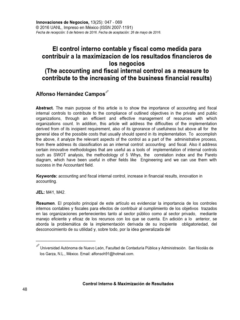 El Control Interno Contable y Fiscal | PDF | normas internacionales de ...