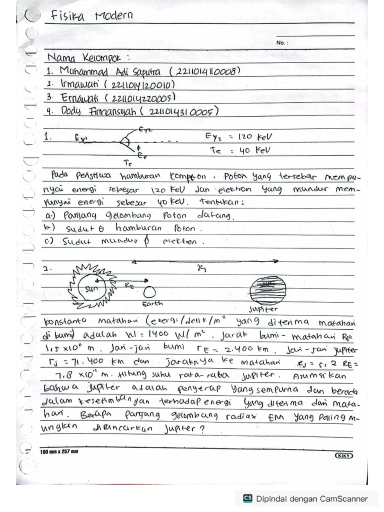 Tugas Kelas - Kelompok (Hamburan Compton) | PDF