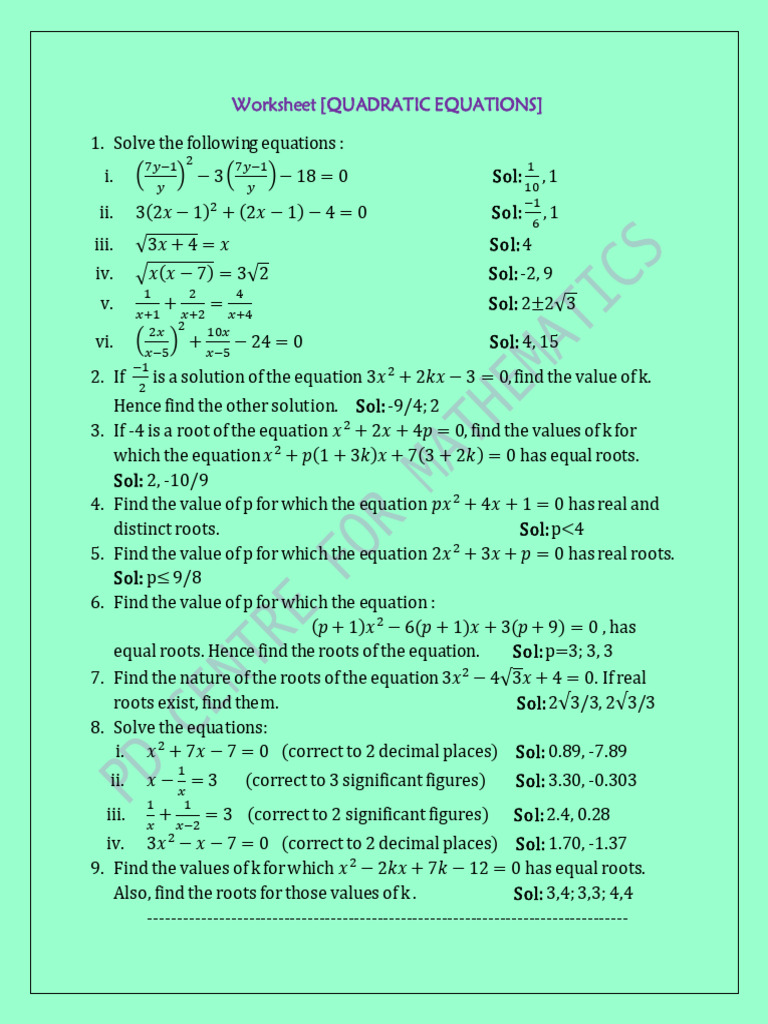 PD Q.E Worksheet | Download Free PDF | Equations | Mathematical Objects PD Q.E Worksheet | Download Free PDF | Equations | Mathematical Objects
