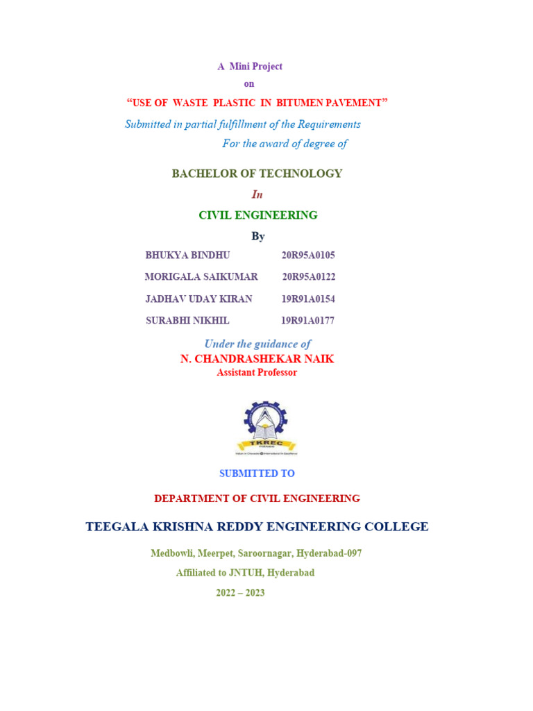 Project B10 2 | PDF | Road Surface | Plastic