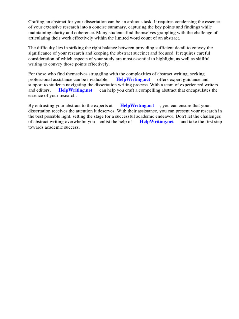 How To Write An Abstract For Your Dissertation | PDF | Thesis ...