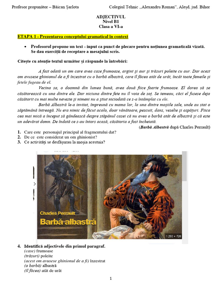 Lectia Adjectivul | PDF