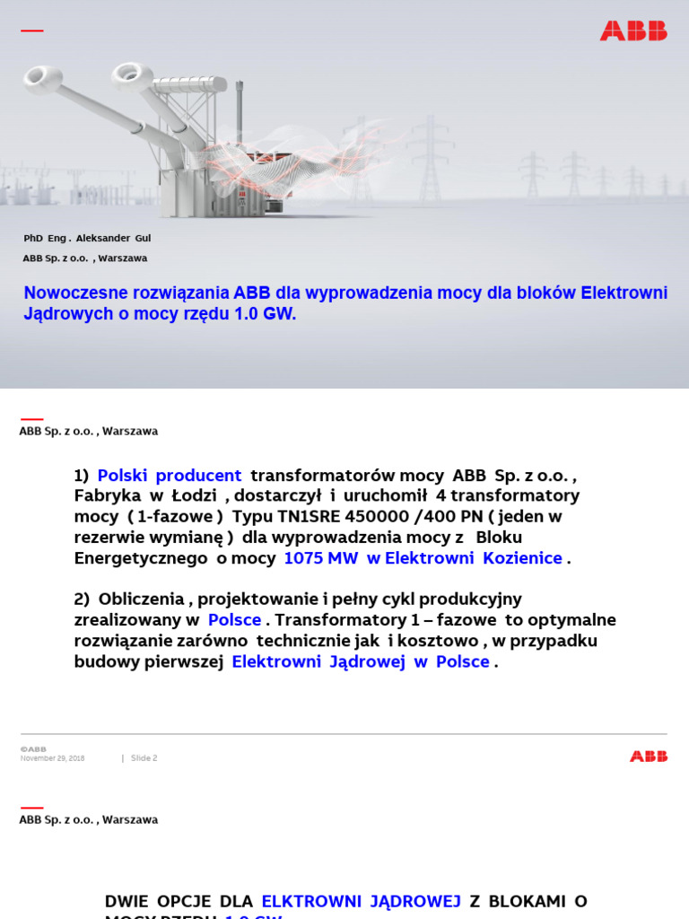 ABB - Nowoczesne Rozwiązania ABB Dla Wyprowadzenia Mocy Dla Bloków ...