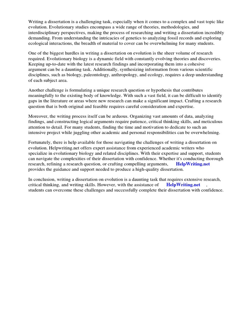 Evolution Dissertation | Download Free PDF | Thesis | Evolution