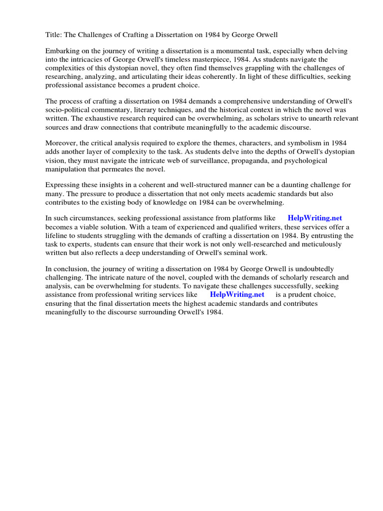 Dissertation 1984 Orwell | PDF | Social Media | Popular Culture & Media ...