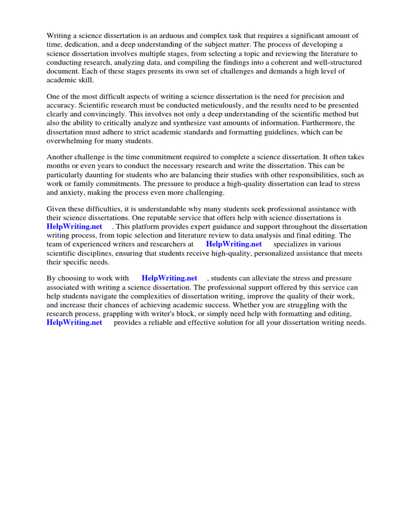 Science Dissertation Structure | PDF | Thesis | Methodology