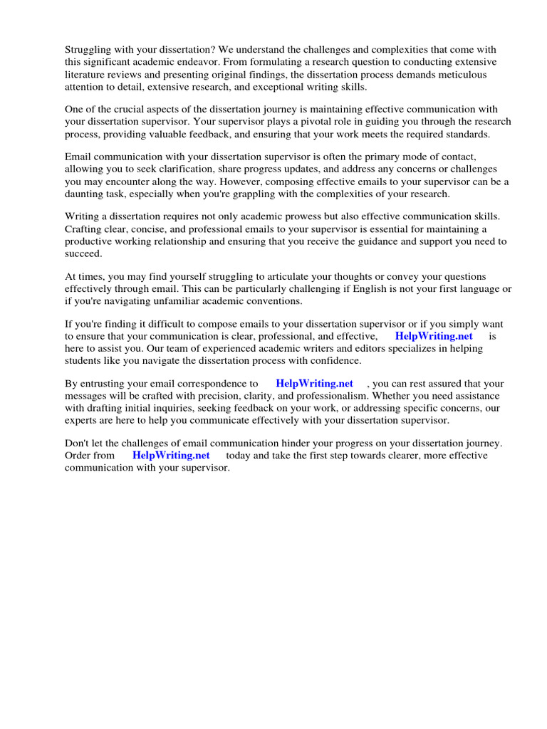 Dissertation Supervisor Email | Download Free PDF | Doctor Of ...
