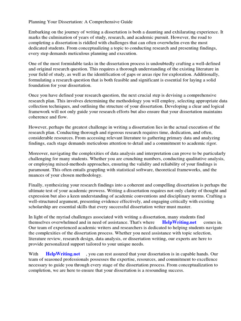 Planning Your Dissertation Kate Williams | PDF | Thesis | Doctor Of ...