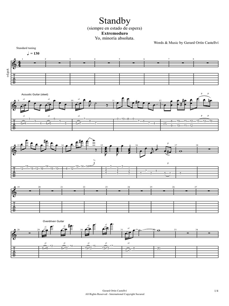 Extremoduro "Standby" Guitar Tabs | PDF | Celtic Musical Instruments ...