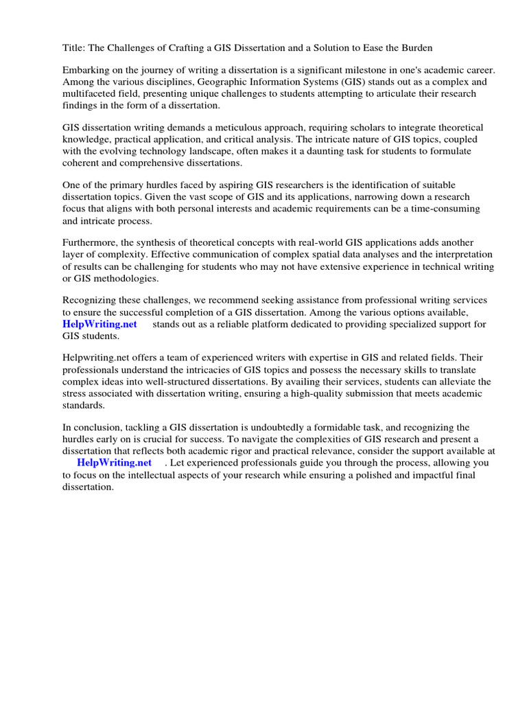 Gis Dissertation Topic Ideas | PDF | Geographic Information System | Geography