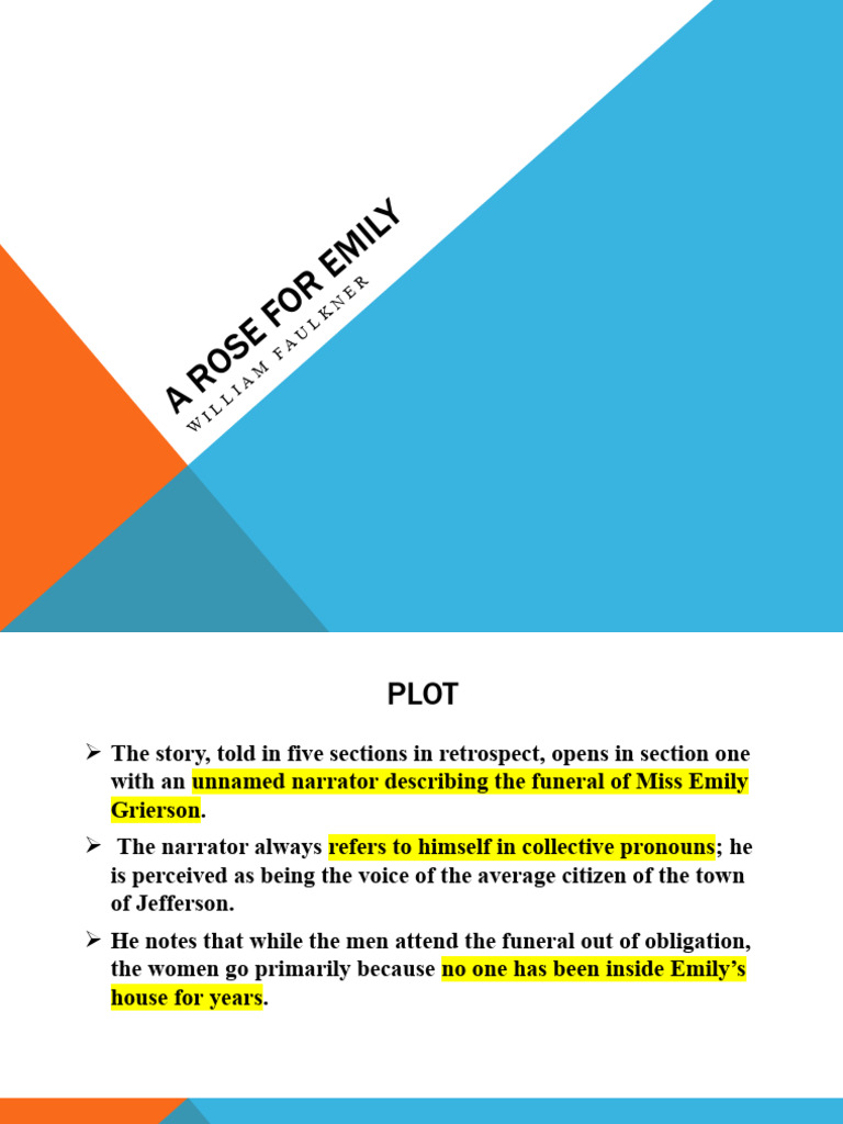 "A Rose for Emily" Plot Summary | PDF | History | Mystery, Thriller ...