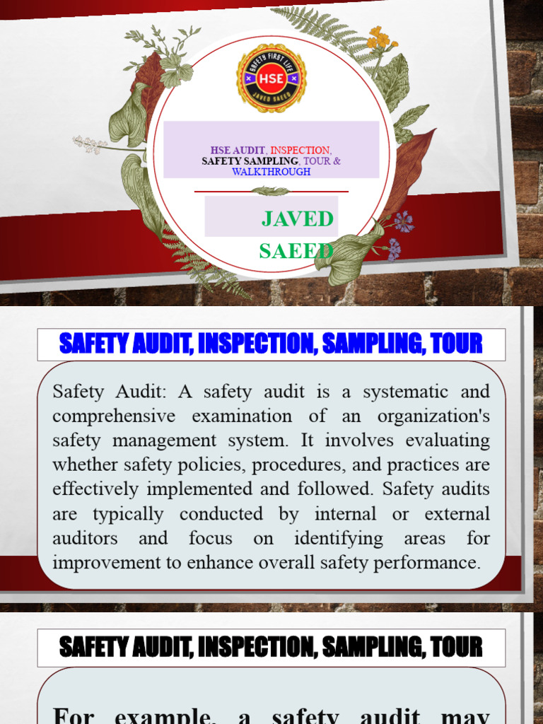 Audit, Inspection, Tour, Sampling and Walkthrough | PDF | Audit | Safety