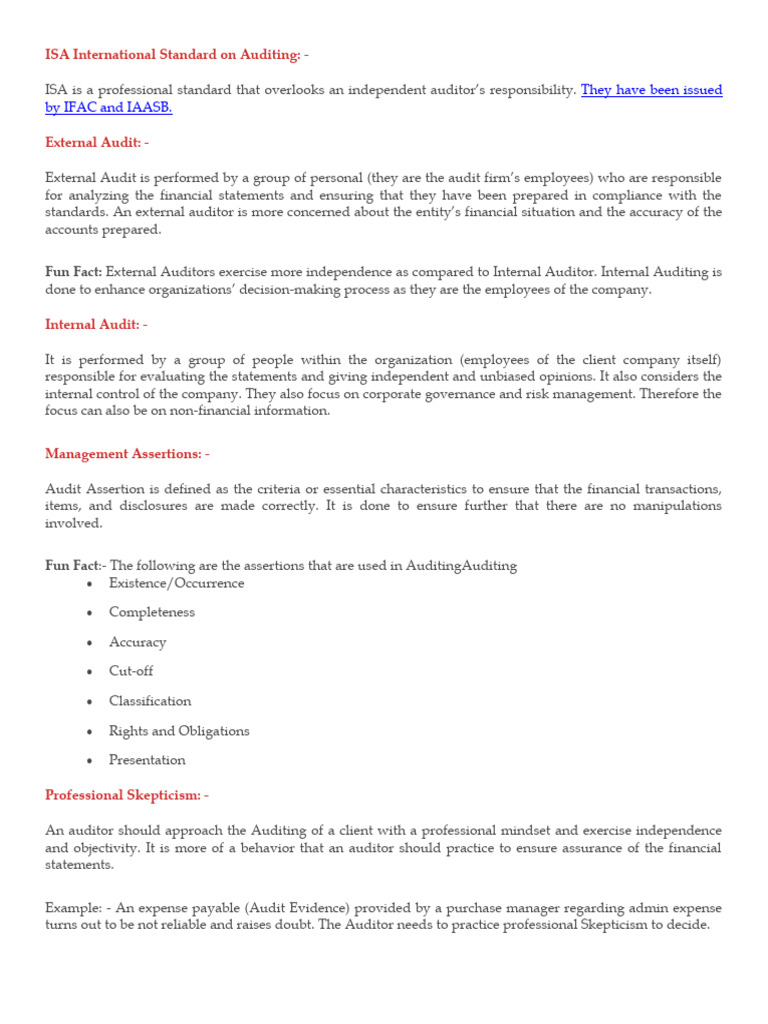 Terms For Audit | PDF | Audit | Financial Audit