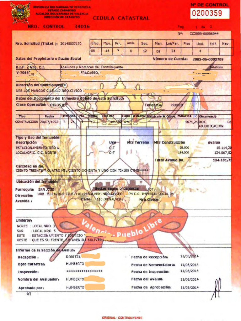 Cedula Catastral Valencia | PDF