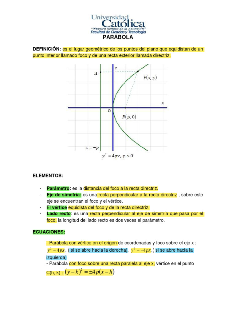 Parábola_1 | PDF | Geometría del plano euclidiano | Euclides