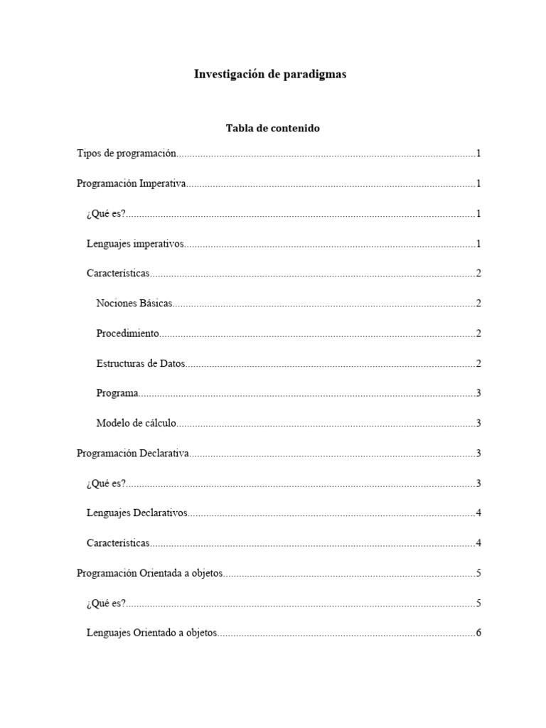 Investigación de Paradigmas | PDF | Lenguaje de programación | Objeto (informática)