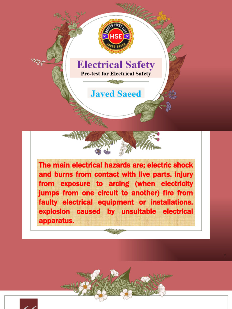 Electrical Safety Quiz | PDF | Insulator (Electricity) | Power Supply