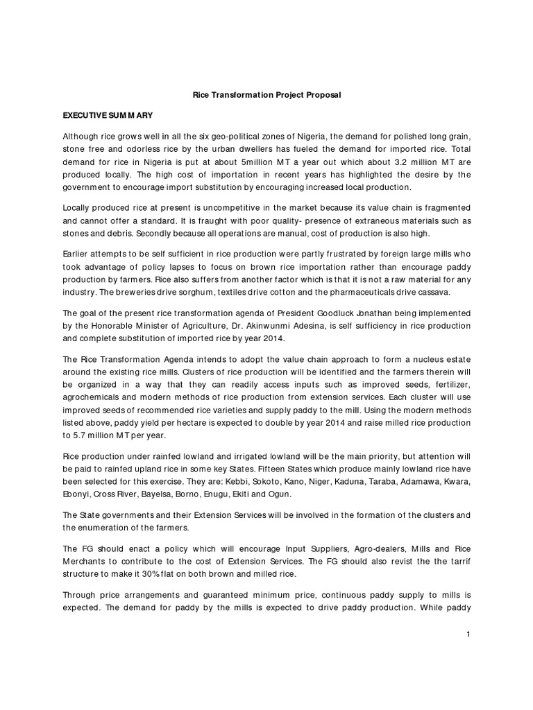 Rice Proposal ATA | PDF | Rice | Paddy Field