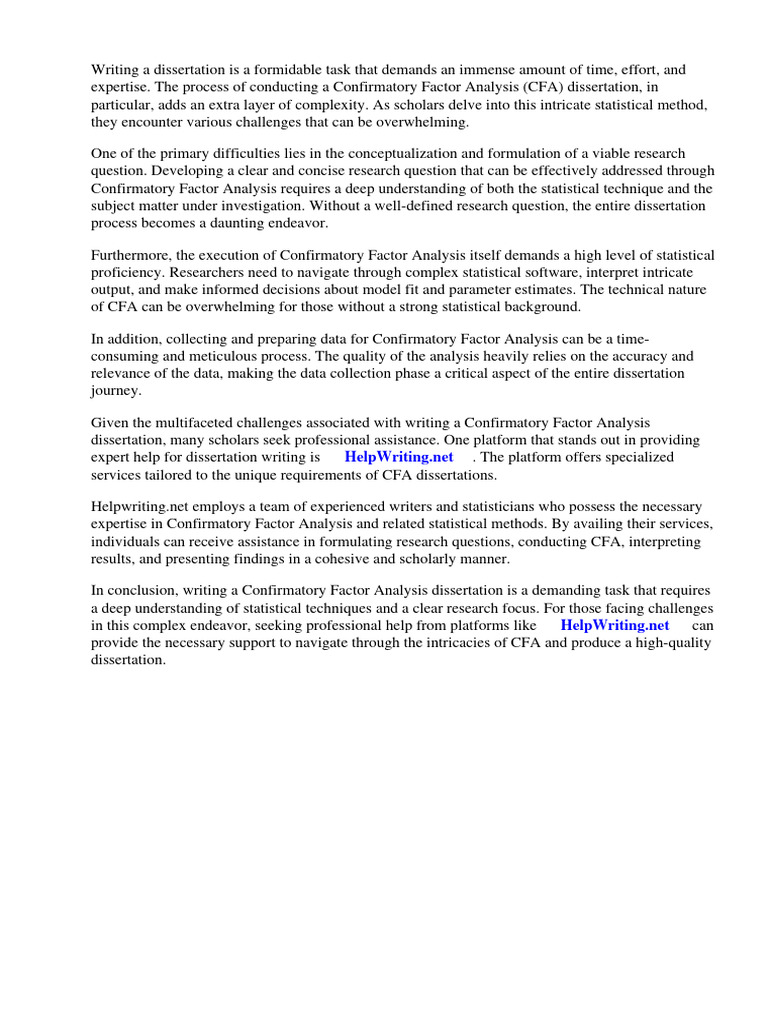 Confirmatory Factor Analysis Dissertation | PDF | Factor Analysis | Statistical Analysis