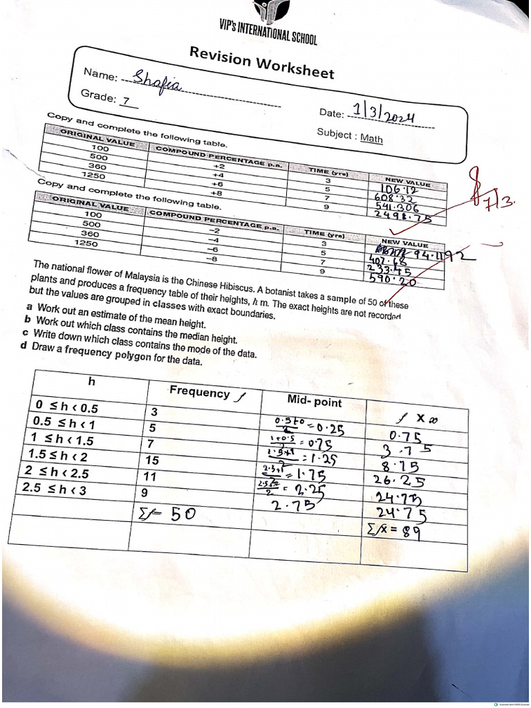 Math Worksheet | PDF