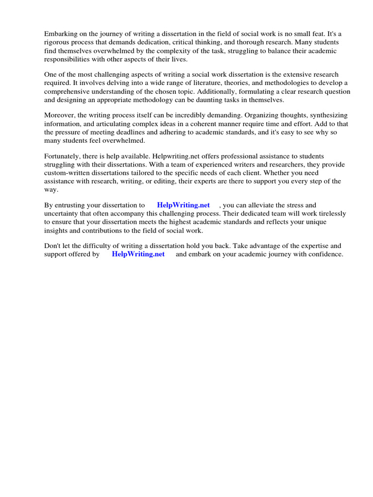 Social Work Dissertation Samples | PDF | Thesis | Social Work