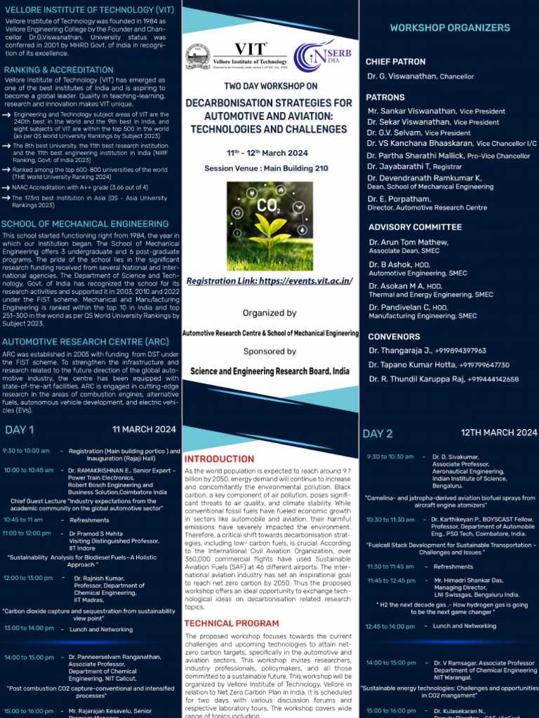 VIT Workshop Brochure March 24 | PDF