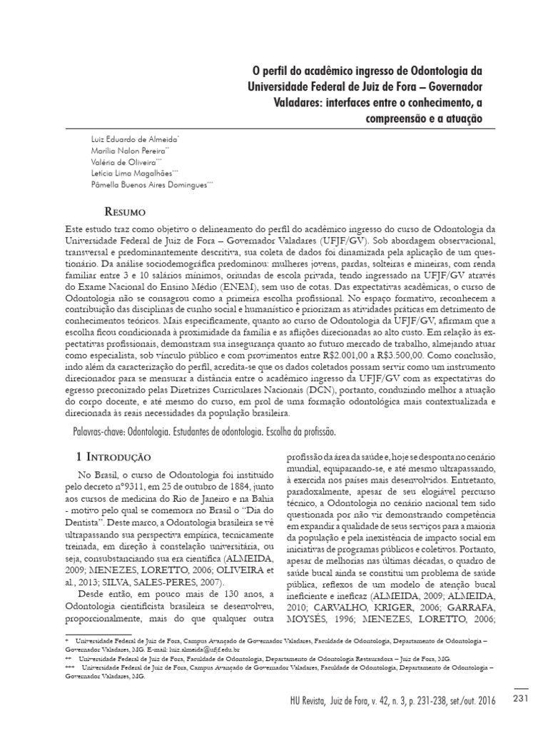 Artigo 1 | PDF | Odontologia | Pedagogia