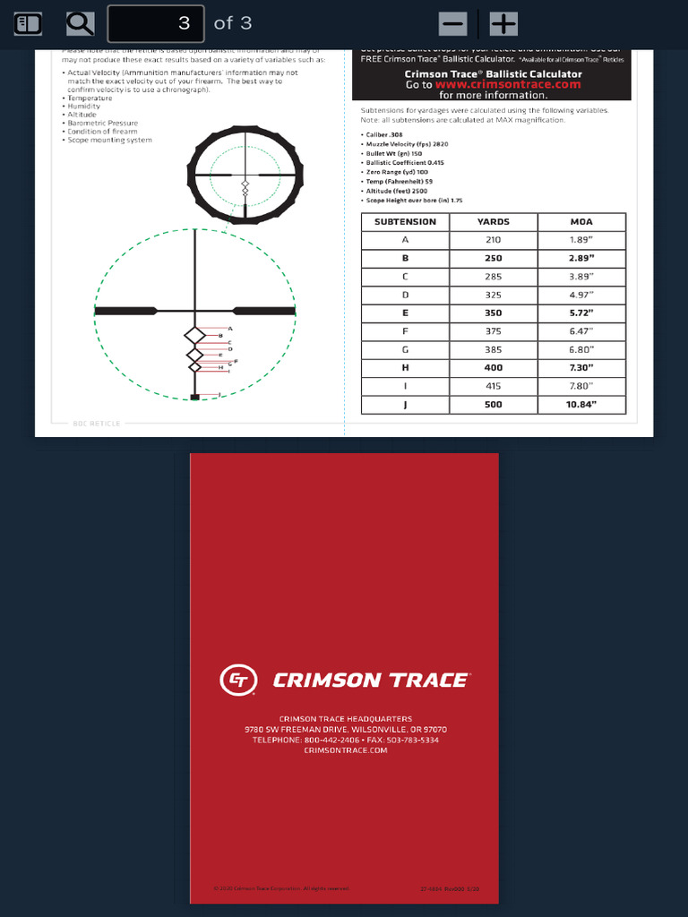 BDC Recticle Guide WEB PDF | PDF | Telescopic Sight | Flight