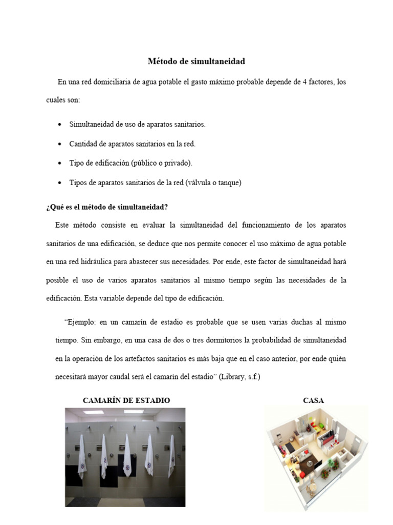 Coeficiente de Simultaneidad en Agua Potable | PDF | Descarga ...